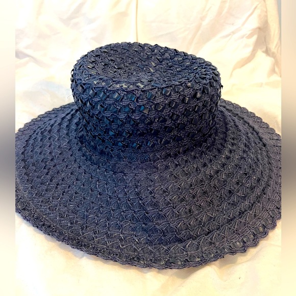 Fossil | Accessories | Fossil Hat Navy Blue Straw Sun Hat | Poshmark